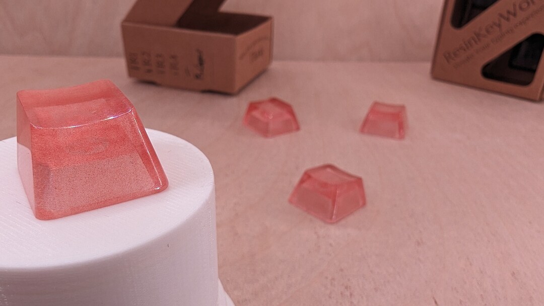 Red Copper Blank 1U Accent Keycaps, Transparent Hand Polished Resin OEM ...