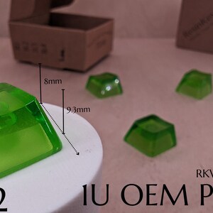 Lime Green Blank 1U Accent Keycaps, Transparent Hand Polished Resin OEM ...