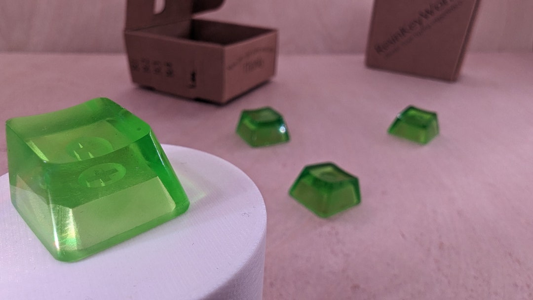Lime Green Blank 1U Accent Keycaps, Transparent Hand Polished Resin OEM ...