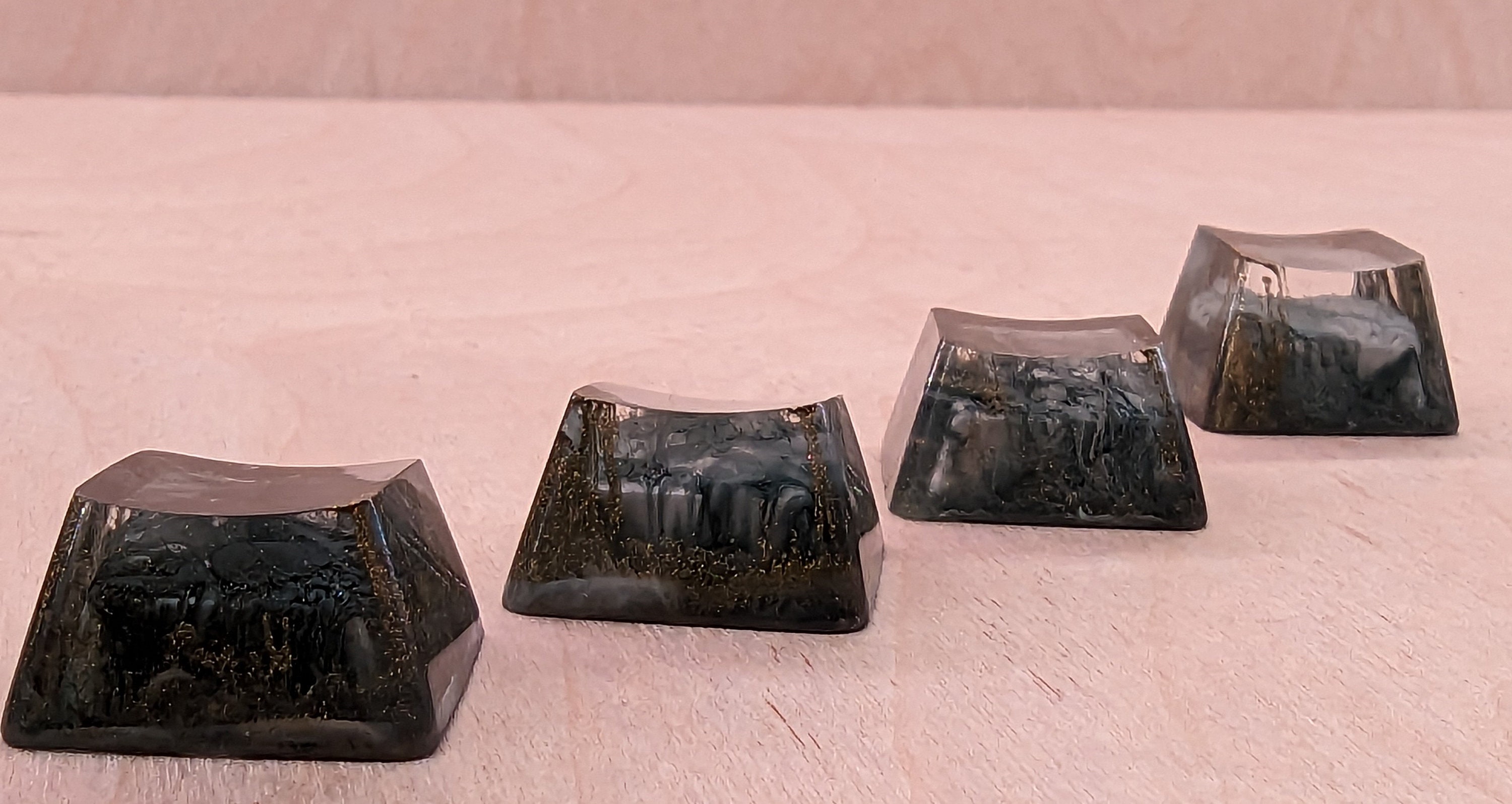 Black and Gold 1U Keycap, Hand Polished Multicolored Cherry OEM Artisan ...