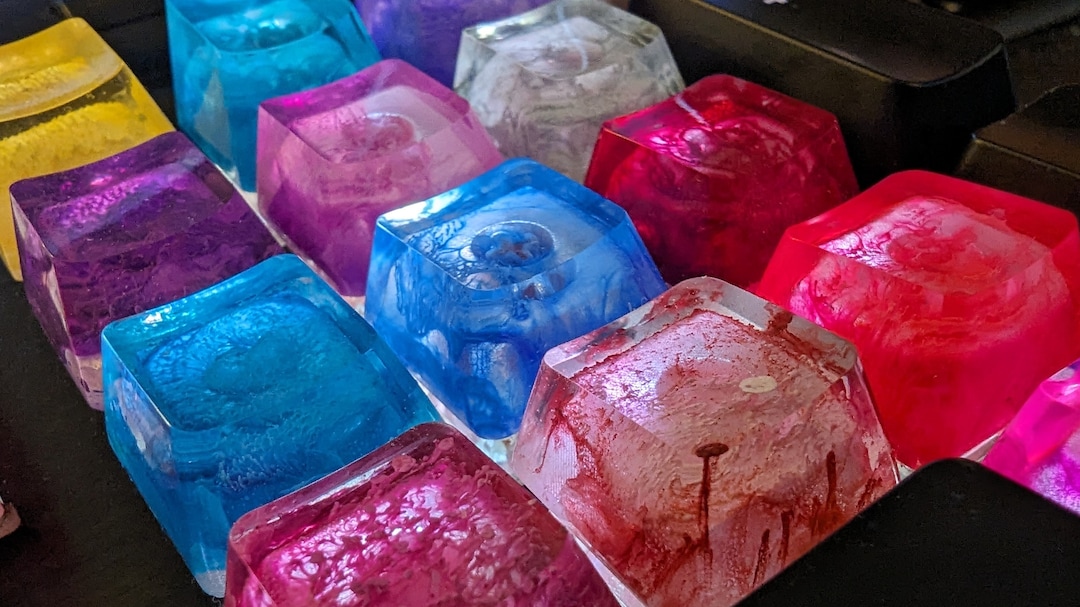 1U Blank Petri-dish Style Polished Resin OEM Keycaps - Etsy