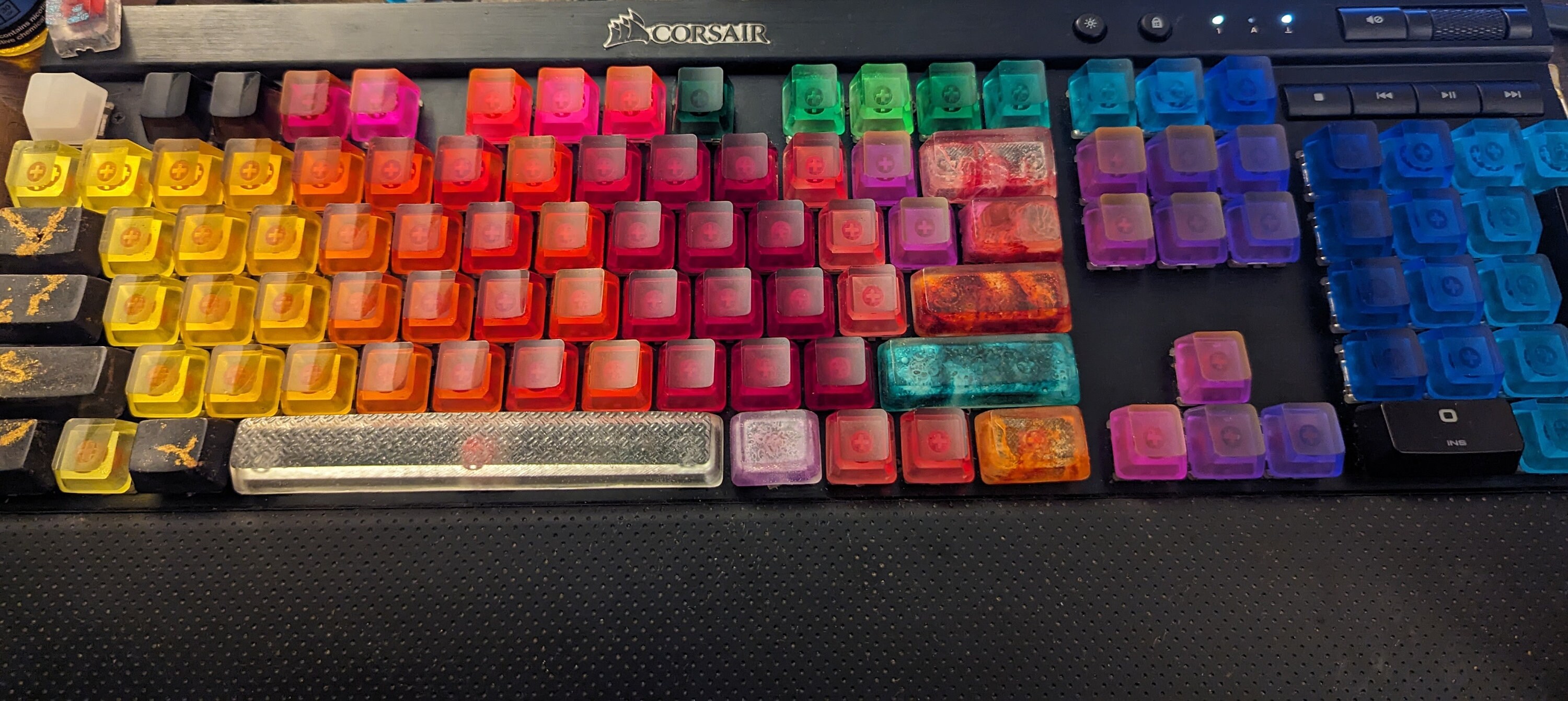 Black Blank 1U Accent Keycaps Transparent Hand Polished Resin - Etsy