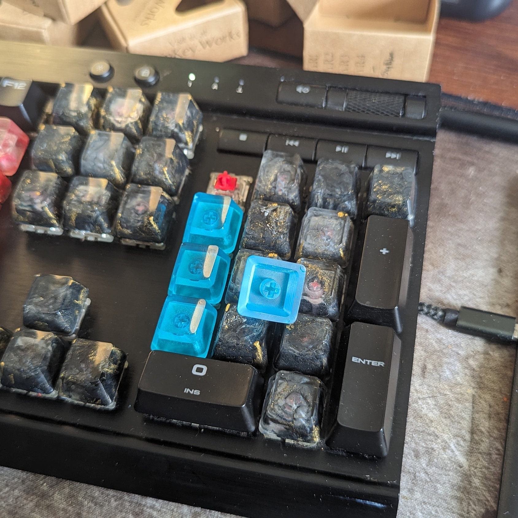 Sky Blue Blank 1U Accent Keycaps Transparent Hand Polished - Etsy