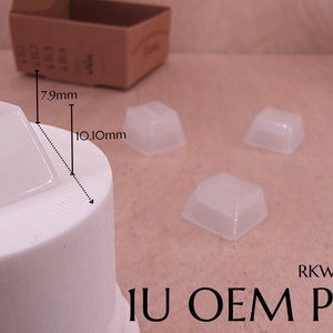 White Blank 1U Accent Keycaps, Transparent Hand Polished Resin OEM Caps ...