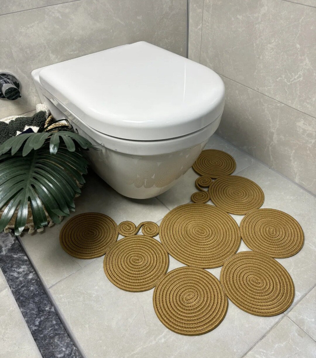 Bathroom Mat, Toilet Mat, Bath Mat Boho Style Mat, Colors: Wicker - Etsy
