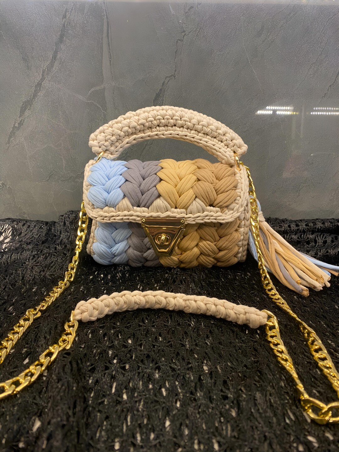 Multi Color Bag/hand Woven Bag/crochet Bag/knitted Bag/colorful Bag ...