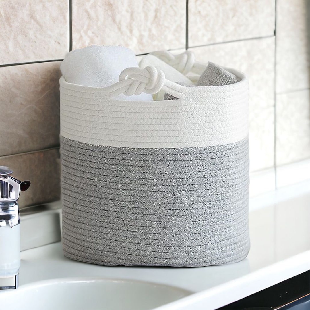 Rope Cotton Basket, Cotton Rope Storage Basket, Custom Size Storage ...