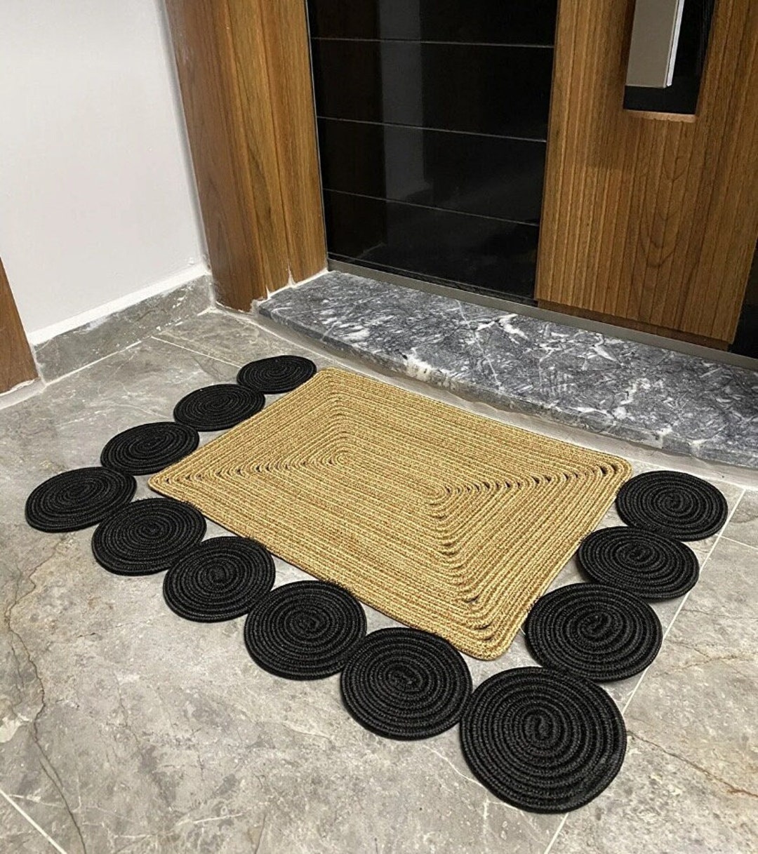 Straw Color Doormat, Patterned Doormat, Double Sided Doormat, Wicker ...