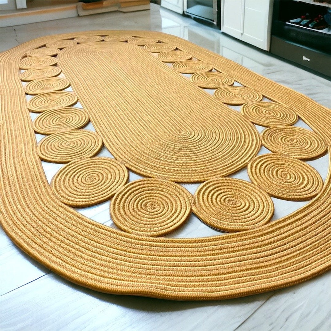 Jute Rug, Custom Rug Braided Rectangle Runner Rug for Home Decor ...