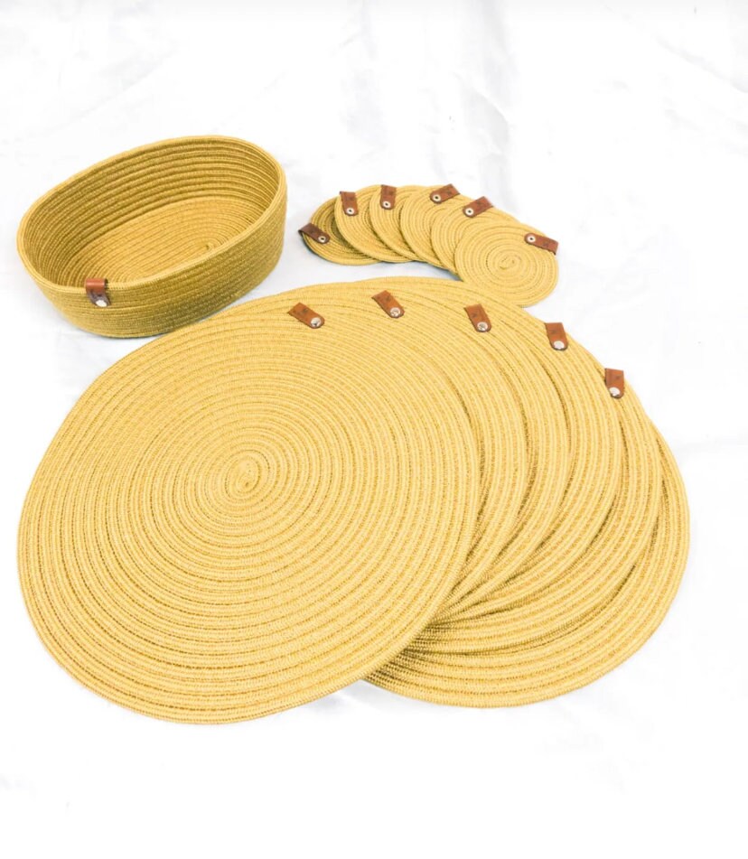 Rope Placemats, Round Coaster, Dining Table Mats, Cotton Placemats ...