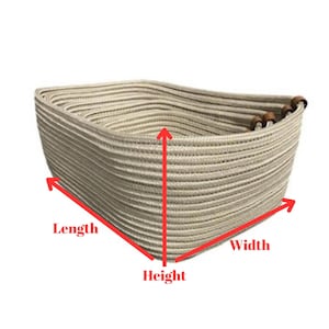 Rope Cotton Basket, Cotton Rope Storage Basket, Rectangle Storage ...
