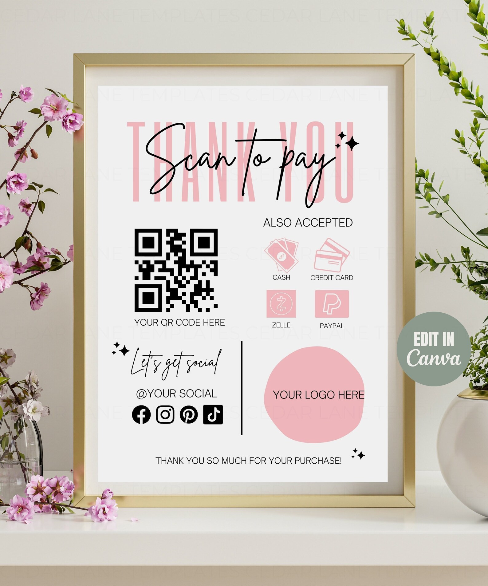 Scan to Pay Sign Template, QR Code Sign Business Template, Easy to Edit ...