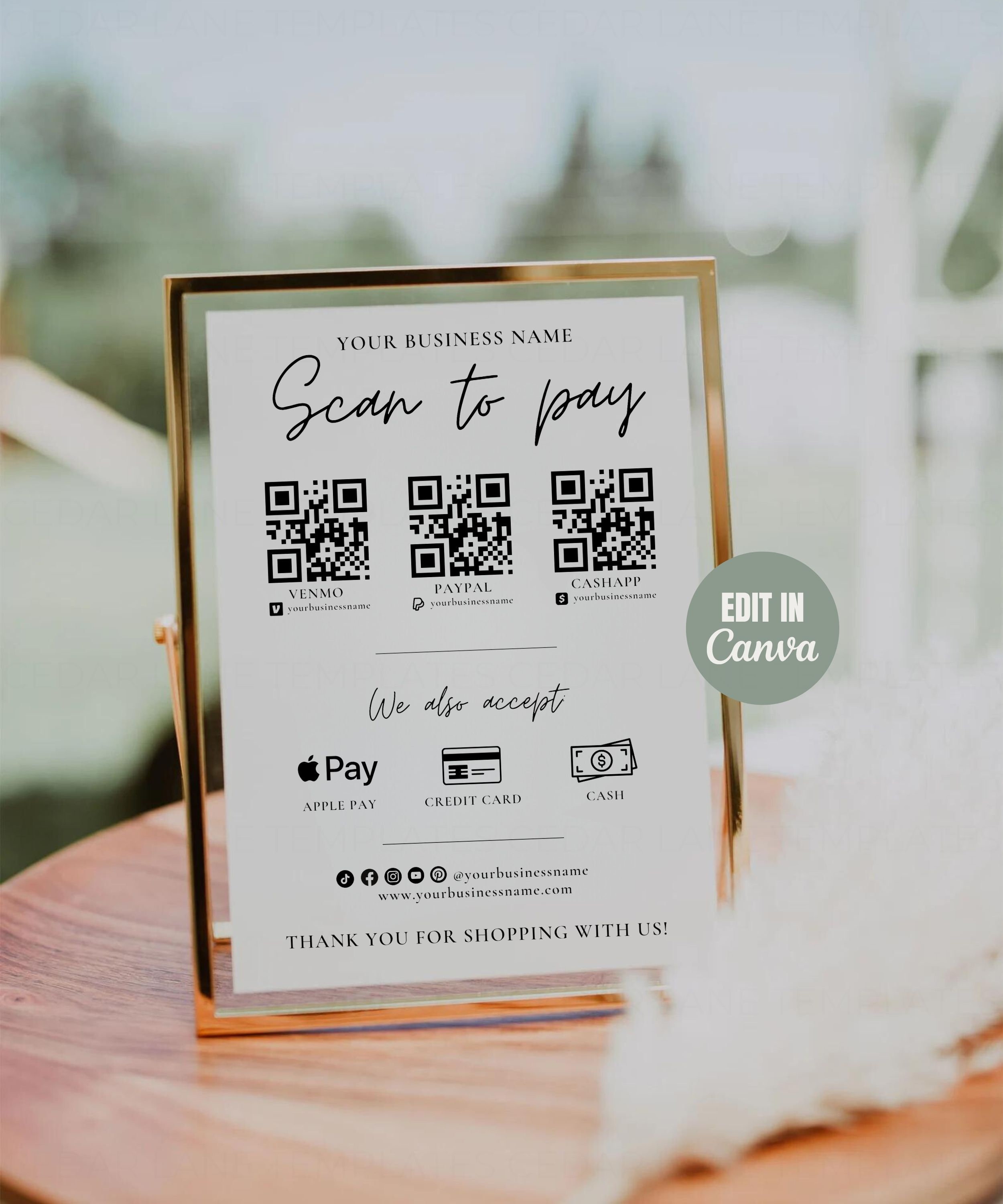Scan to Pay Sign Template, QR Code Sign Business Template, Easy to Edit ...