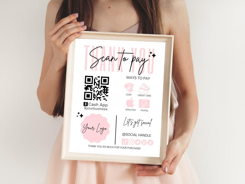 Scan to Pay Sign Template, QR Code Sign Business Template, Easy to Edit ...