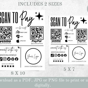 Scan to Pay Sign, QR Code Sign Business Template, Easy to Edit Canva ...