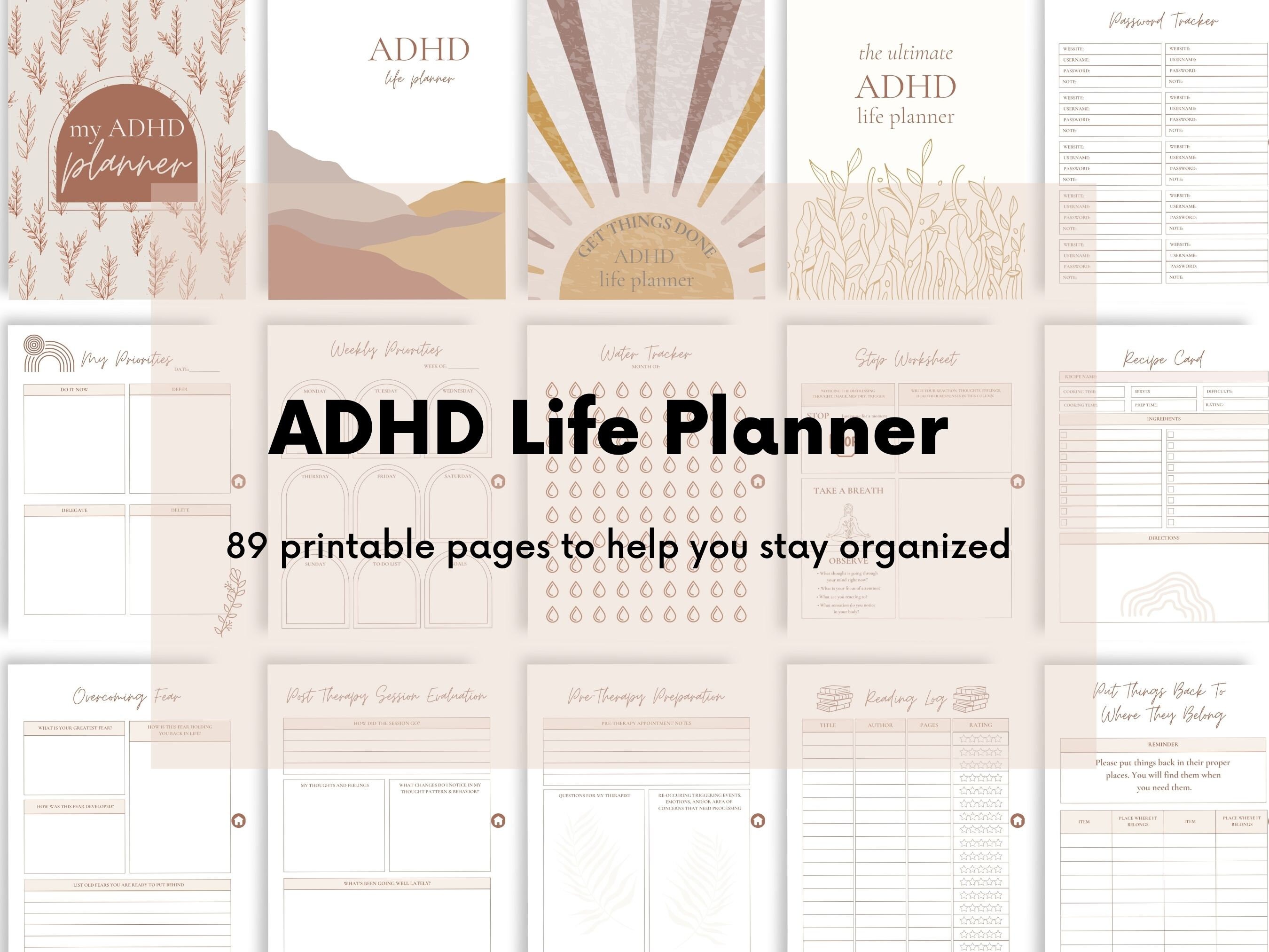 PLR Planner Printable Planner for Adhd, DFY Digital Planner ...