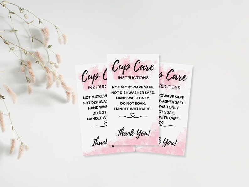 Watercolor Cup Care Card, Print and Cut File, Cup Care Washing ...