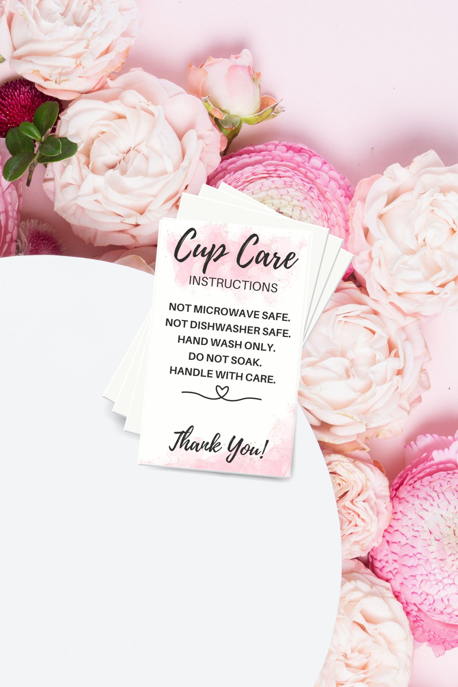 Watercolor Cup Care Card, Print and Cut File, Cup Care Washing ...