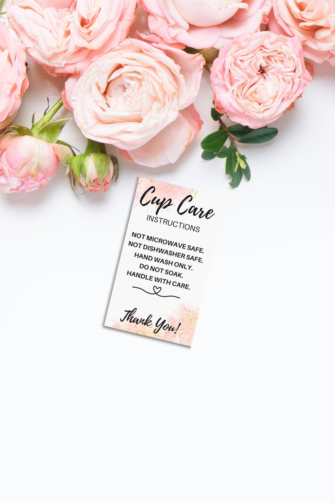 Tumbler Care Cards Png, Print and Cut Png Files, Glass Care ...