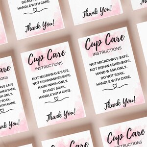 Watercolor Cup Care Card, Print and Cut File, Cup Care Washing ...