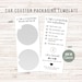 Car Coaster Template, Print and Cut Packaging Insert, Car Coaster Care ...