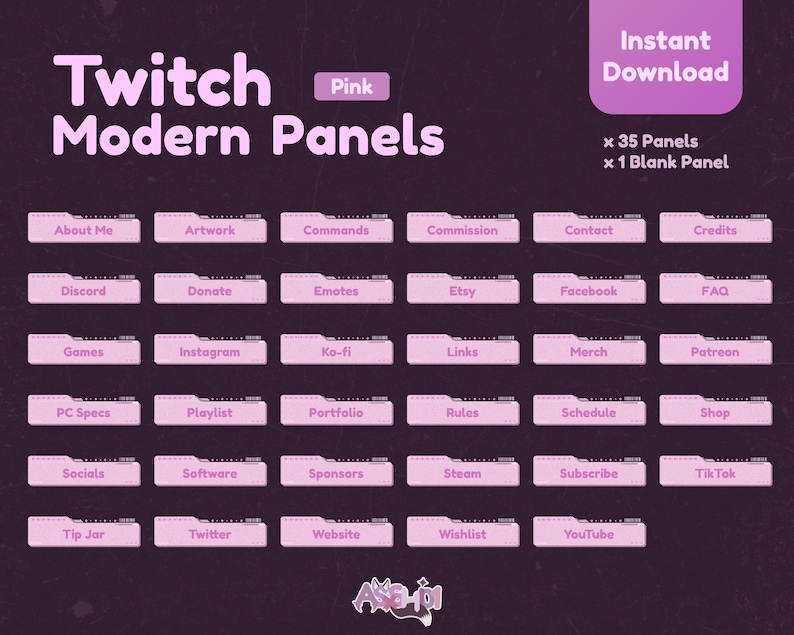 Pink Modern Twitch Panels | Twitch Panels | Twitch Stream | Stream ...