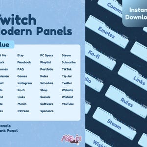 Blue Modern Twitch Panels | Twitch Panels | Twitch Stream | Stream ...