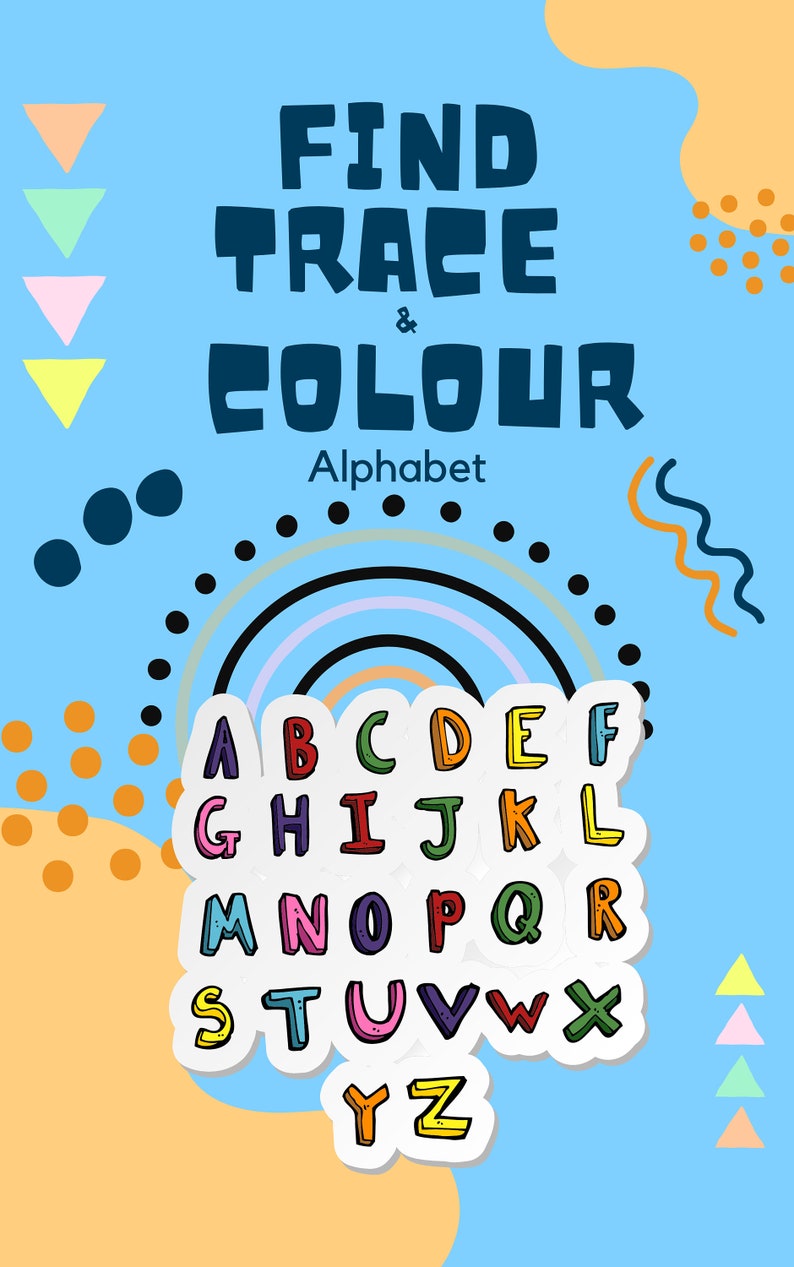 Find, Trace & Color the Letter A to Z Alphabet Worksheet - Etsy