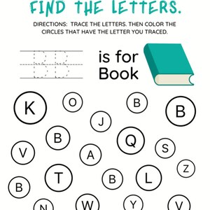 Find, Trace & Color the Letter A to Z Alphabet Worksheet - Etsy