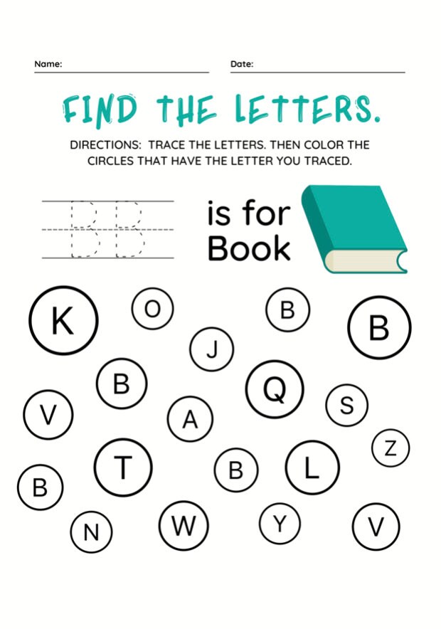 Find, Trace & Color the Letter A to Z Alphabet Worksheet - Etsy