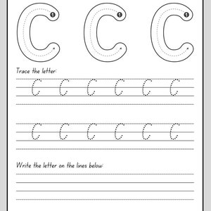 Trace the Alphabet Book: Uppercase Letter Tracing Practice Workbook - Etsy