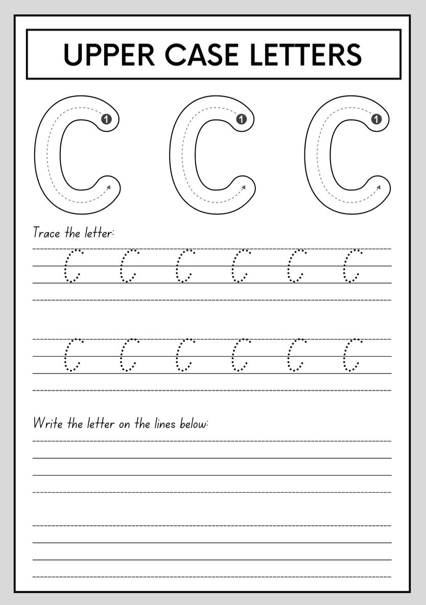 Trace the Alphabet Book: Uppercase Letter Tracing Practice Workbook - Etsy