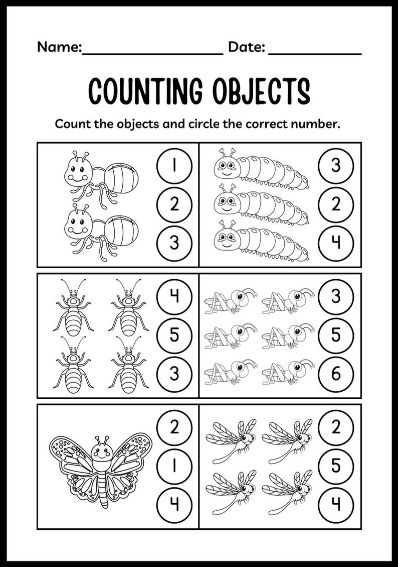 Preschool Learning Pack - Worksheet - Etsy