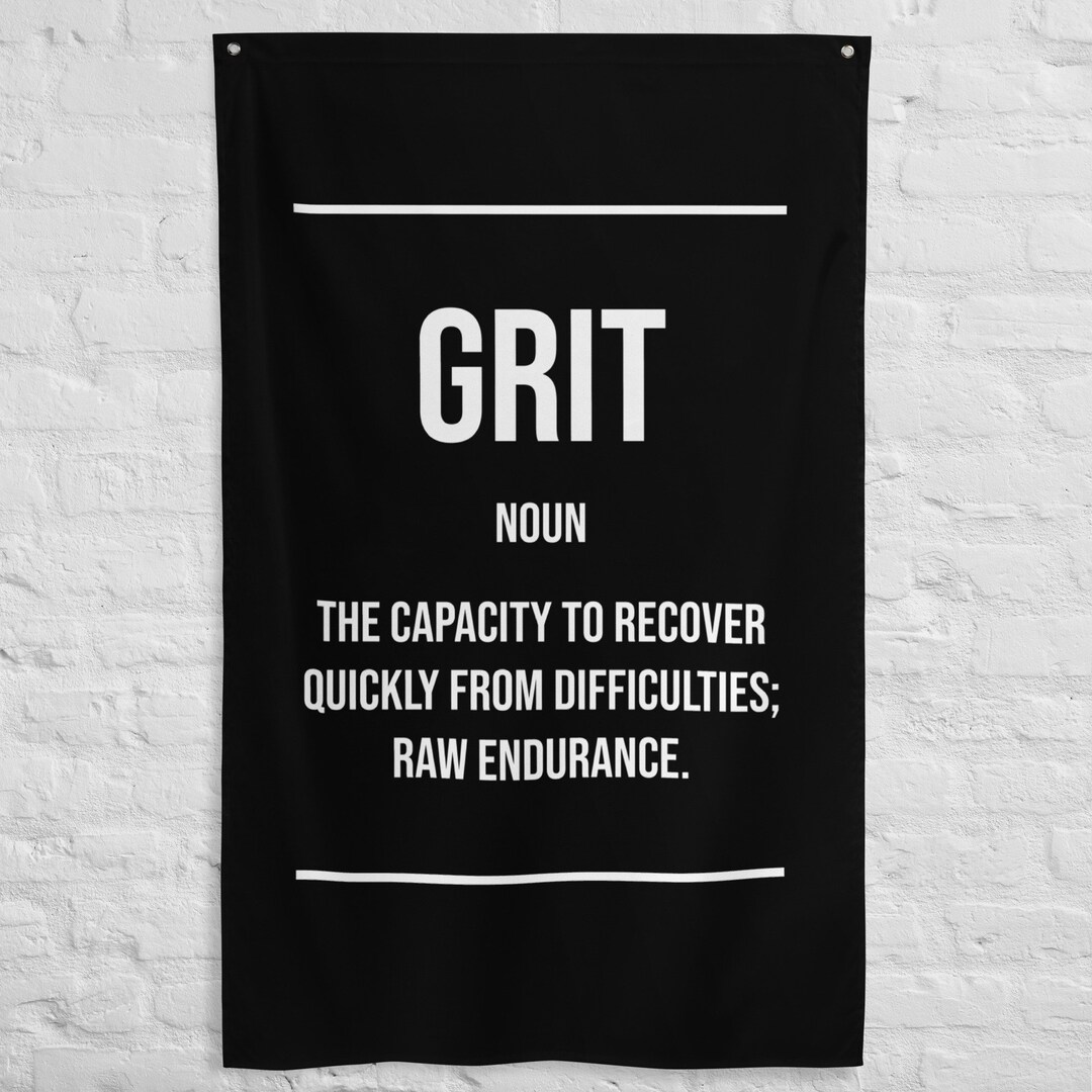 Definition of Grit Flag Motivational Flag, Home Gym Banner, Workout ...