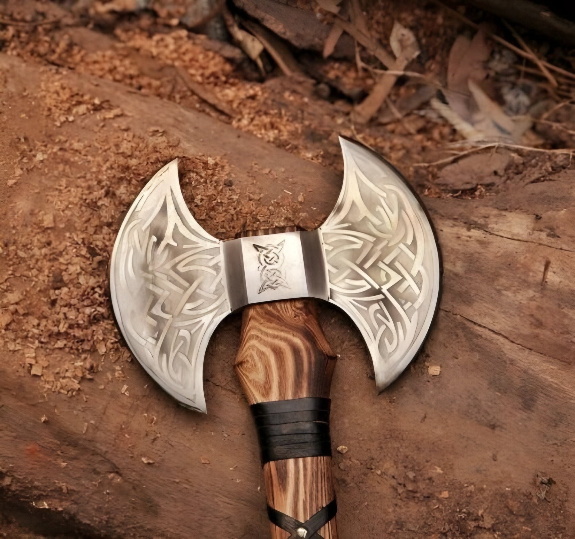 Custom Handmade Double Headed Vikings Axe, High Carbon Steel Forged ...