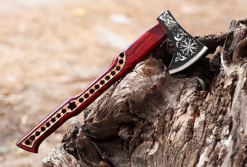 Custom Handmade Viking Axe, High Carbon Steel Forged Battle Axe ...