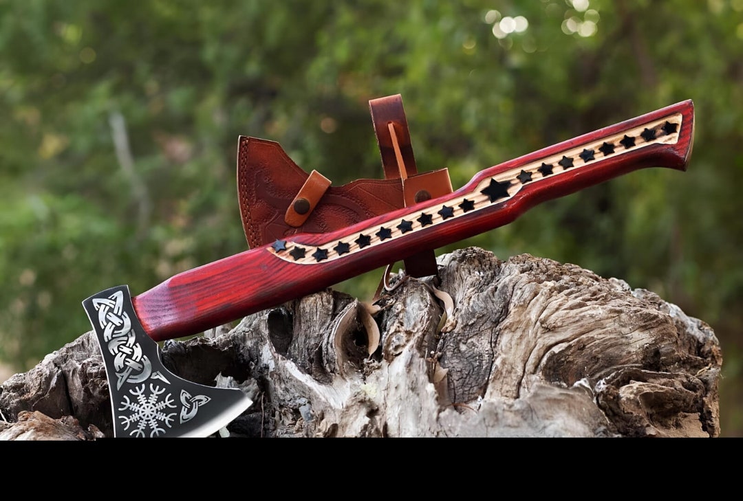 Custom Handmade Viking Axe, High Carbon Steel Forged Battle Axe ...