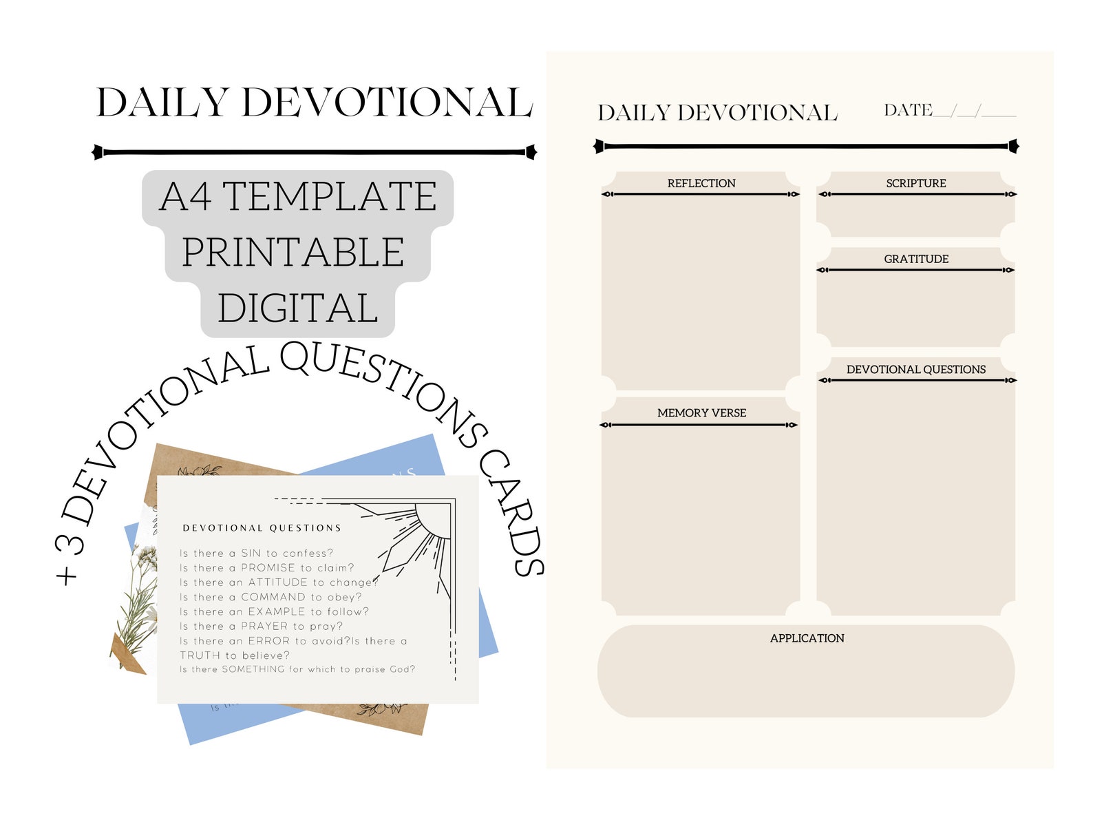 Daily Devotional Template, Daily Devotional Journal, Bible Study ...