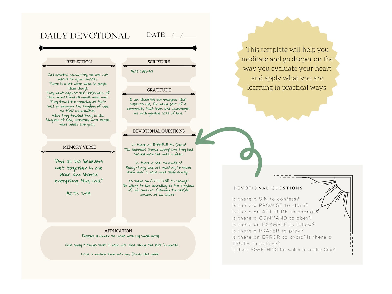 Daily Devotional Template, Daily Devotional Journal, Bible Study ...