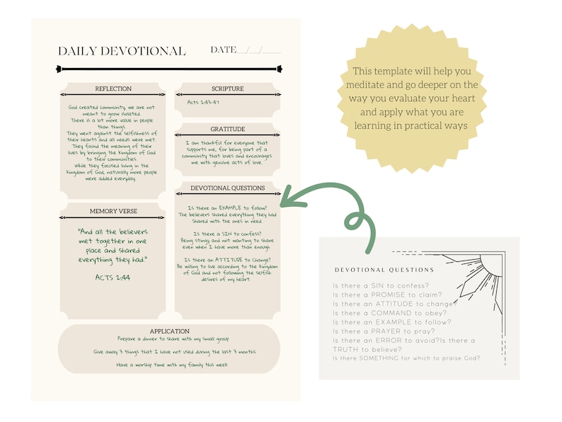 Daily Devotional Template, Daily Devotional Journal, Bible Study ...