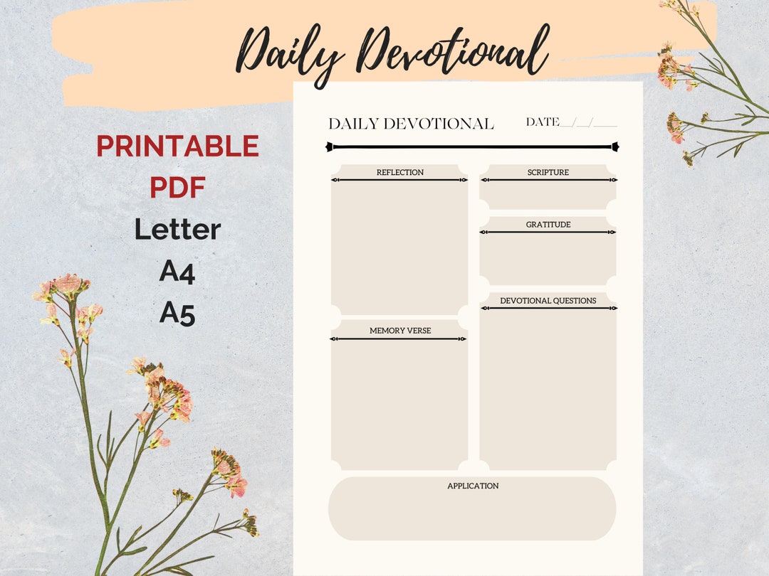 Daily Devotional Template Journal Printable Quiet Time - Etsy