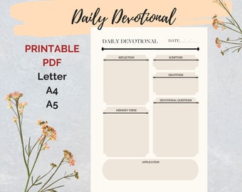 Daily Devotional Template, Daily Devotional Journal, Bible Study ...