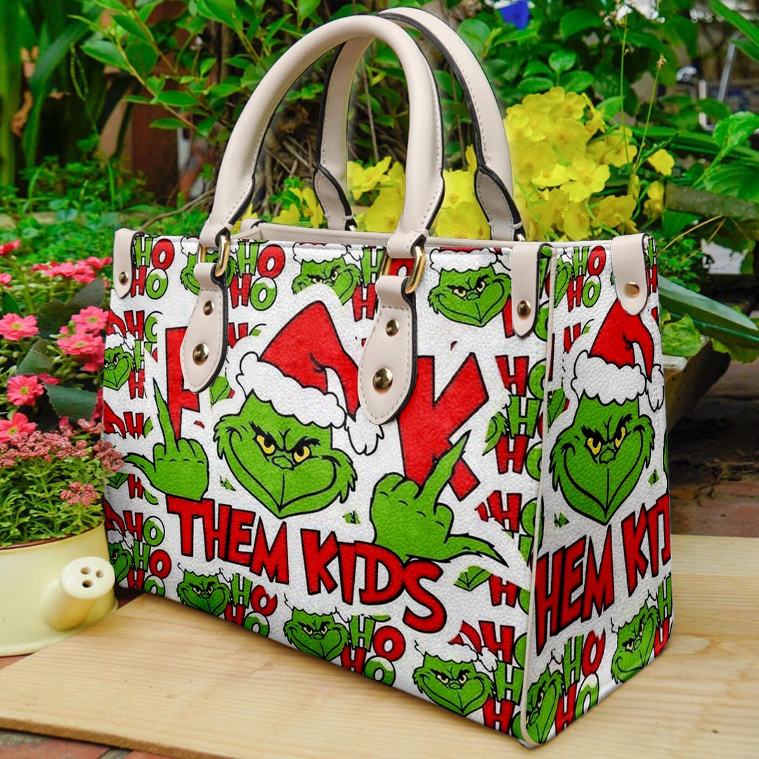 Grinch Them Kids Christmas Leather Baggrinch Lover Handbag - Etsy UK