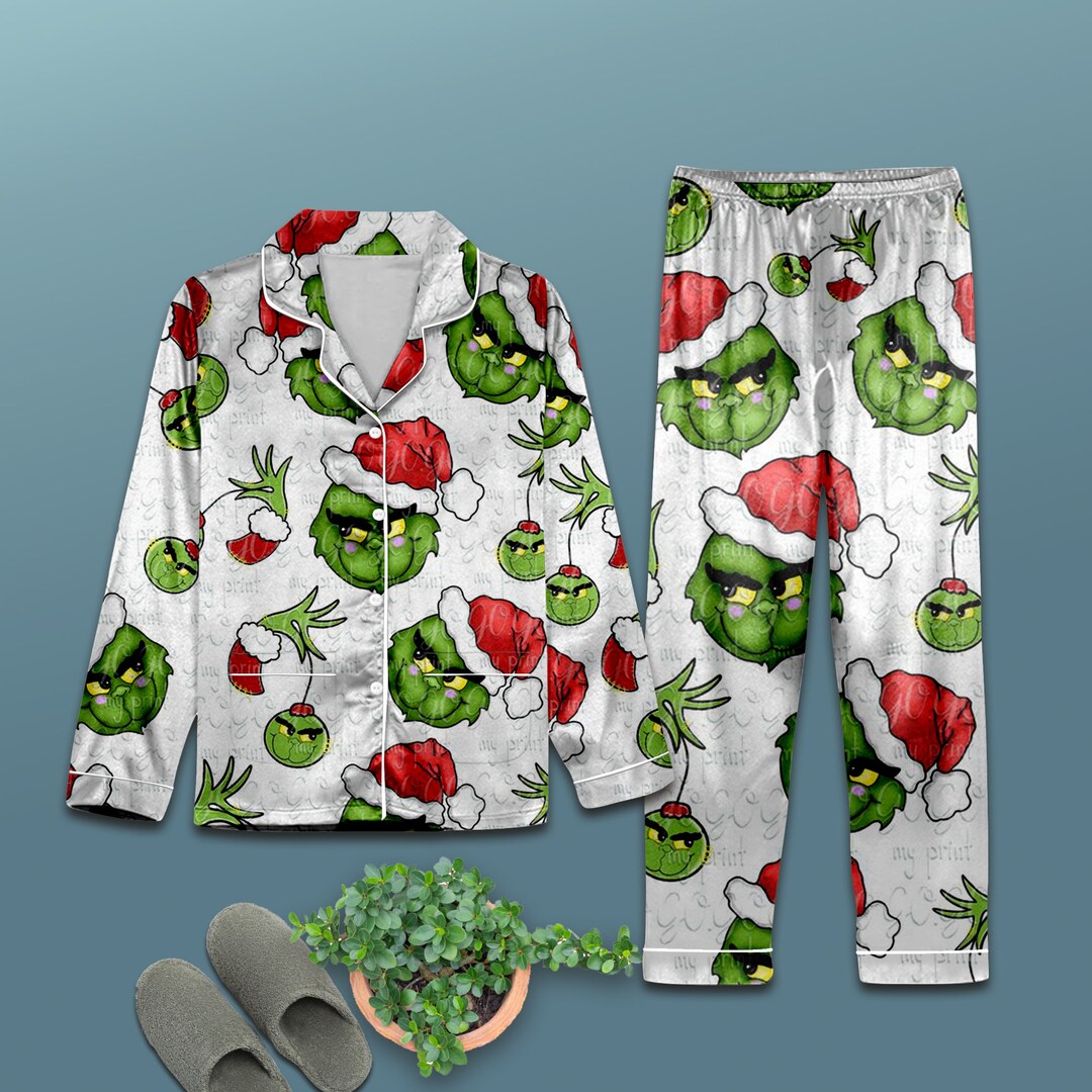 The Grinch Christmas Pajama Set Grinch Pyjamas Christmas - Etsy Australia