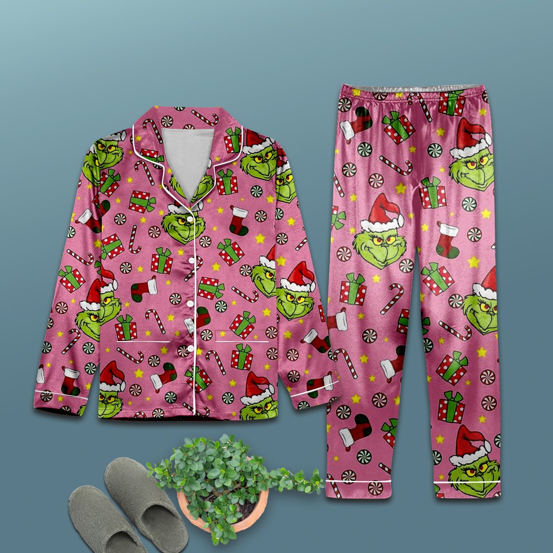 The Grinch Christmas Pajama Set Grinch Pyjamas Christmas - Etsy UK