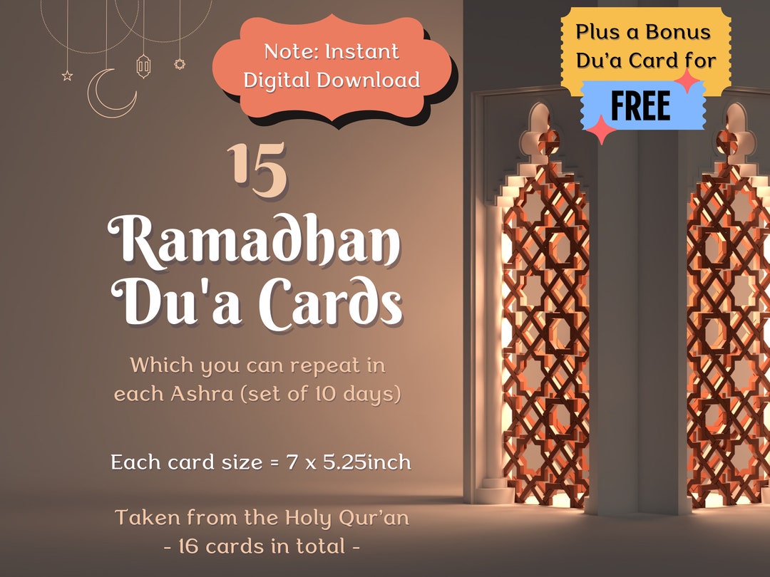 Digital Download Ramadan Dua Cards 15 Duas Ramzan Gift for Muslim Girl ...