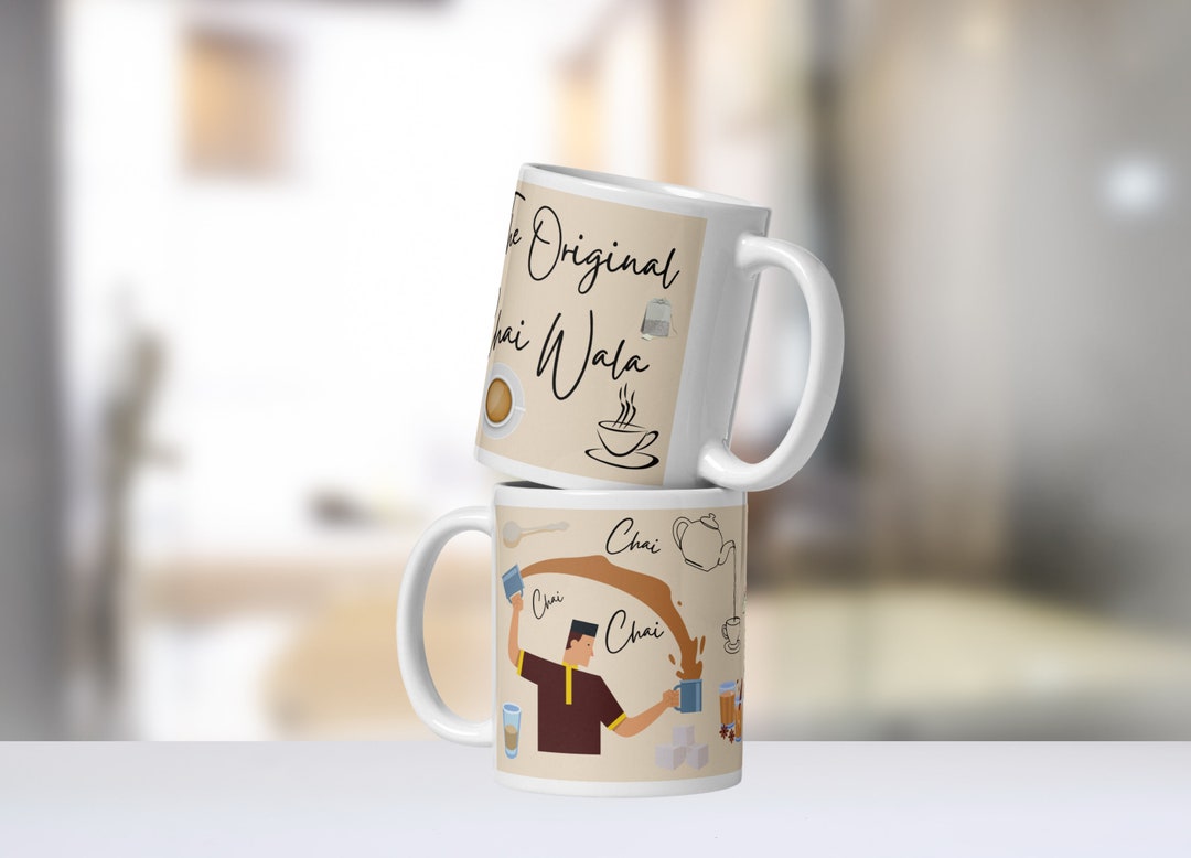 The Original Chai Wala Illustrated 11oz White Glossy Mug Muslim Gift ...