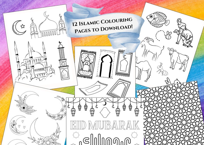 Digital Download: 12 Muslim Coloring Sheets, Muslim Crafts, Islamic ...
