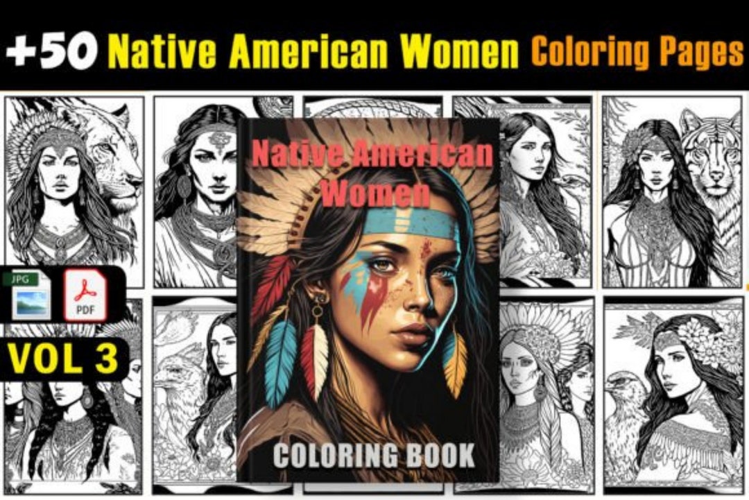 Native American Women Coloring Pages - Etsy