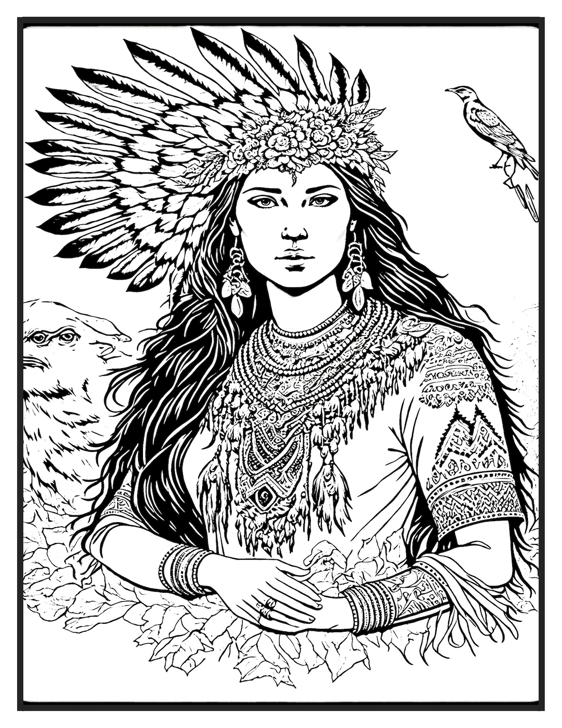 Native American Women Coloring Pages - Etsy